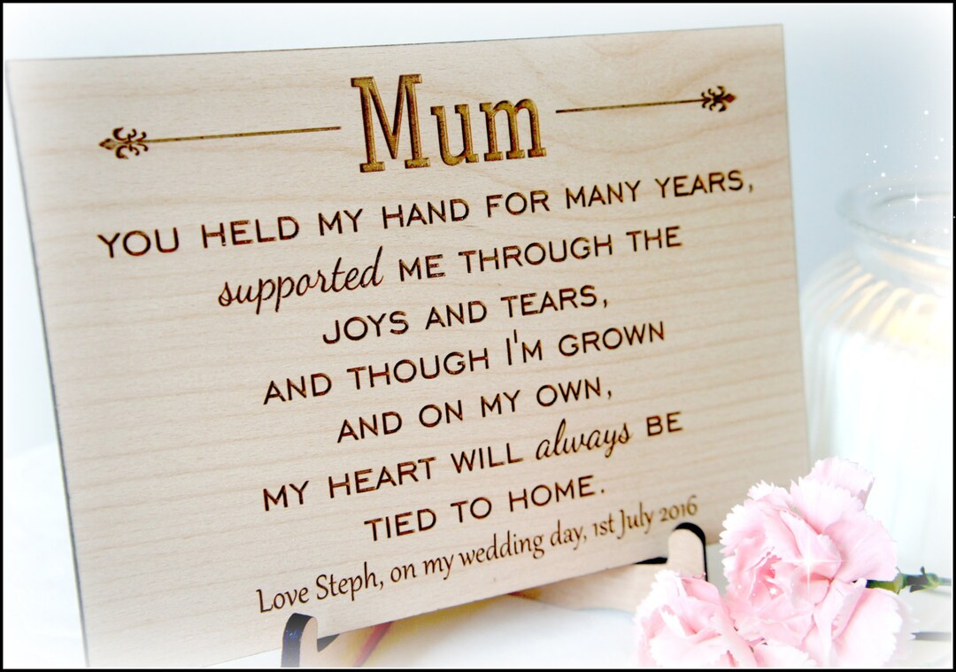 Personalised Mum Wedding Sign, Mum Wedding Gift, Mother of the Bride ...