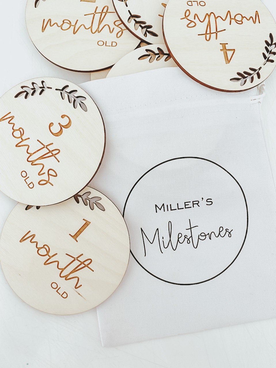 Wooden Milestone Cards Baby Milestone Discs Personalised | Etsy