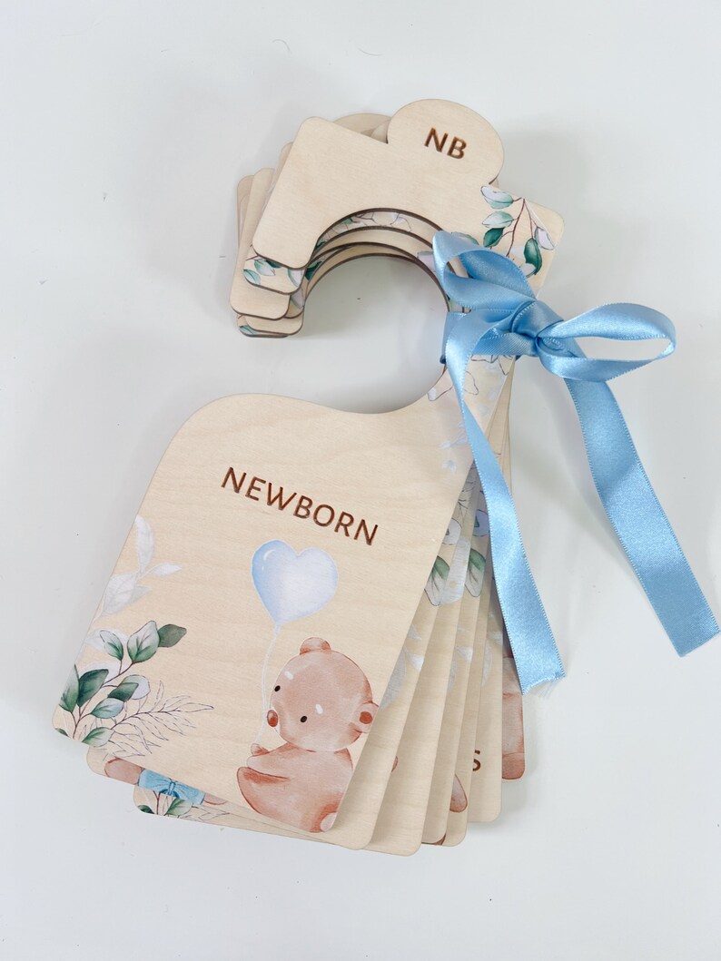 Wooden Baby Wardrobe Dividers, Newborn Boy Gift,nursery Organisation ...