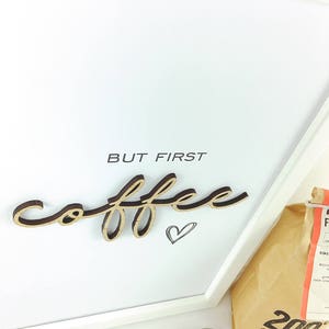 A4 but First Coffee Print, Typography Print, Home Print, Wooden Print ...