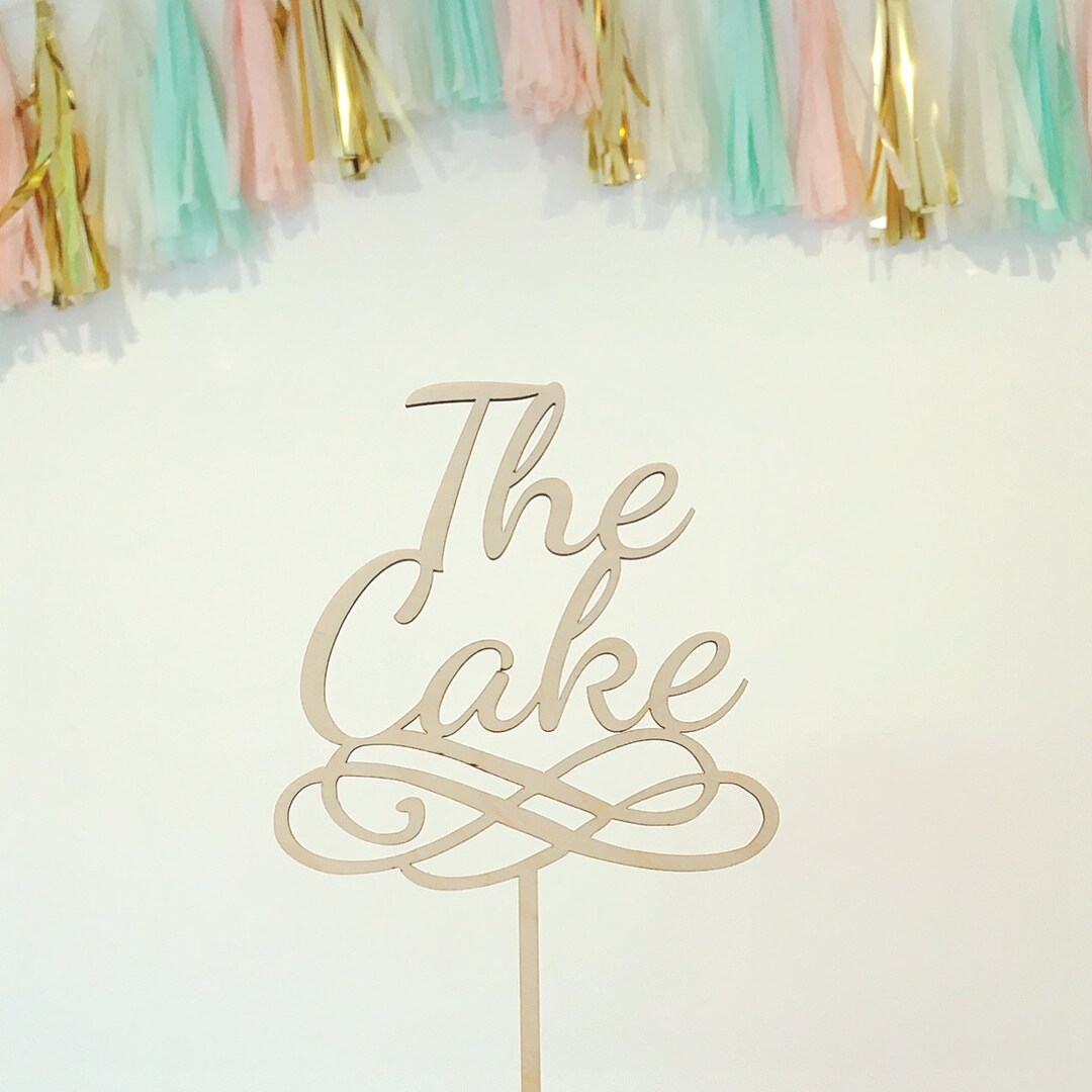The Cake Topper, Wooden Cake Topper, Glitter Cake Topper, Rustic Cake ...
