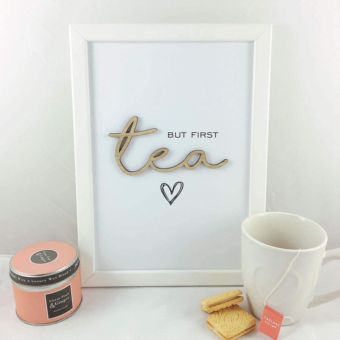 A4 but First Tea Print Typography Print Home Print Wooden - Etsy
