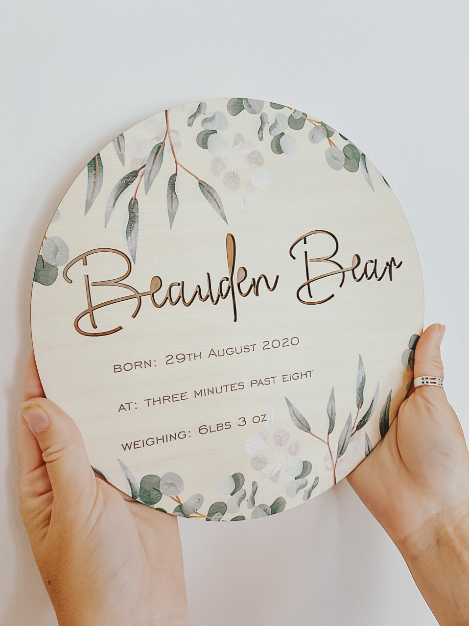 Birth Announcement Wooden Plaque Personalised Nursery Sign - Etsy