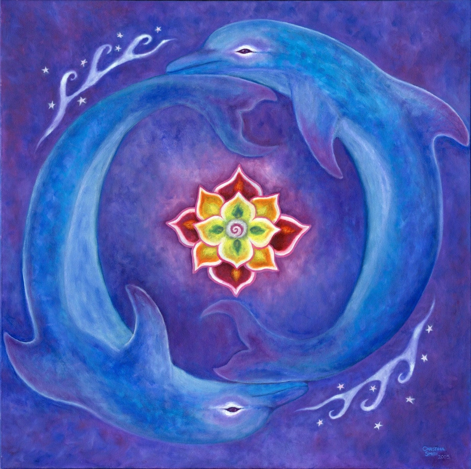 Dolphin Mandala Dolphin Art Print Dolphin Love Lotus - Etsy