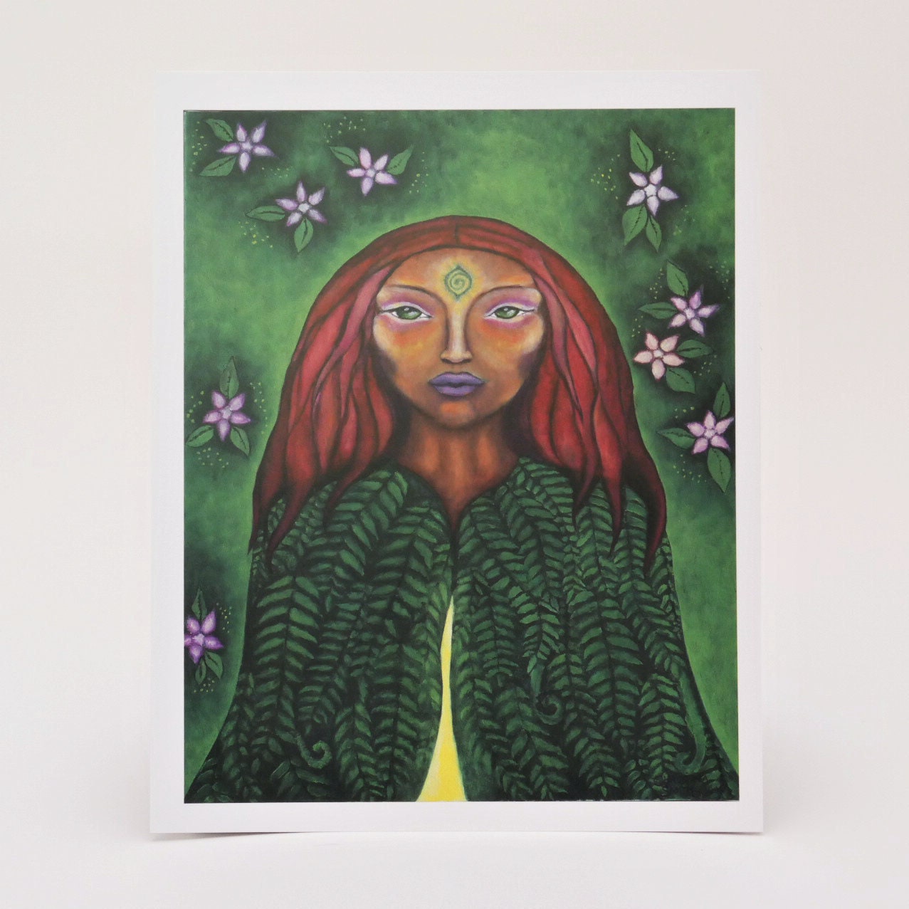 Spring Goddess Art Print, Mother Earth, Gaia Art, Pagan Altar Art ...