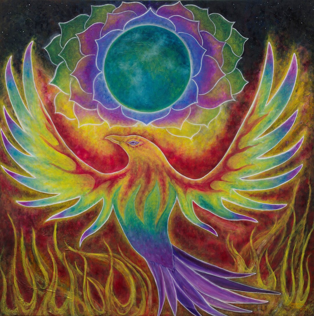 Phoenix Print, Transformation Art, Re-birth Art, Yoga Room Wall Art ...