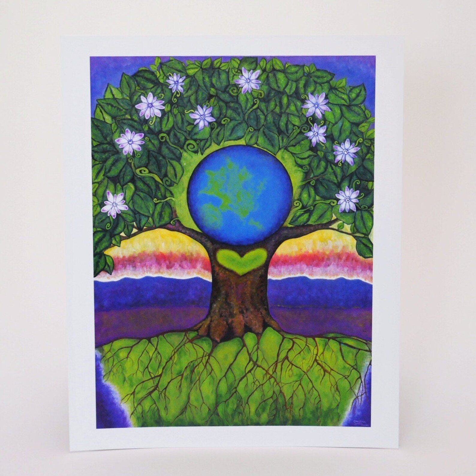 Gaia Art Print, Tree of Life Print, Earth Tree, Tree of Life Symbol ...