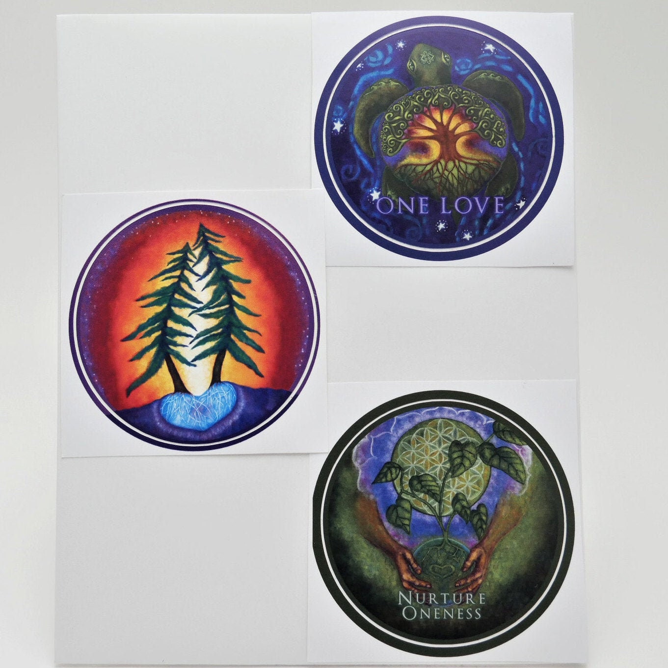 Spiritual Art Stickers Set of 3, Spiritual Art Gift, Tree of Life ...