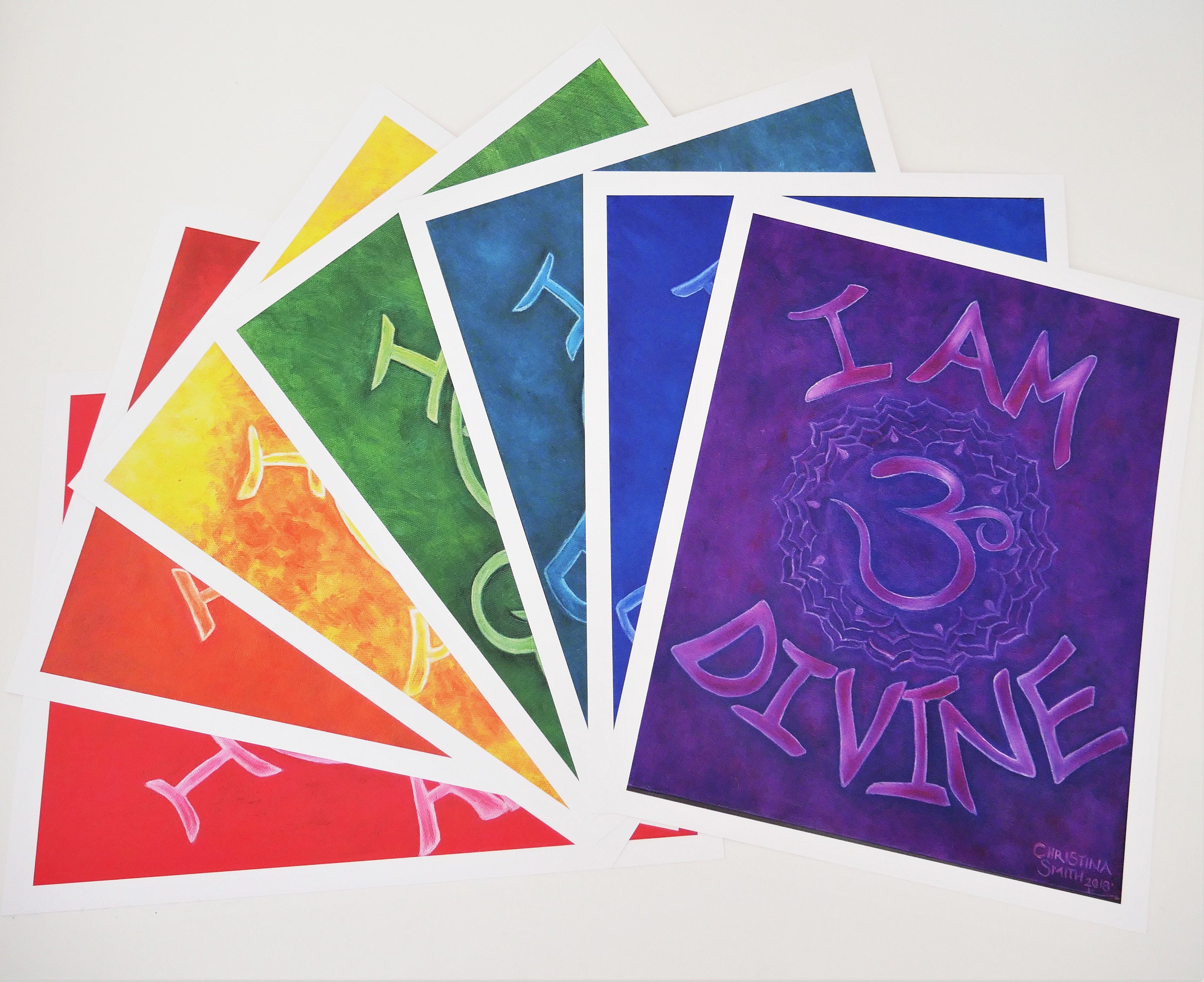 Chakra Art Symbols, Chakra Art Print Set, Spiritual Art Gift, Healing ...
