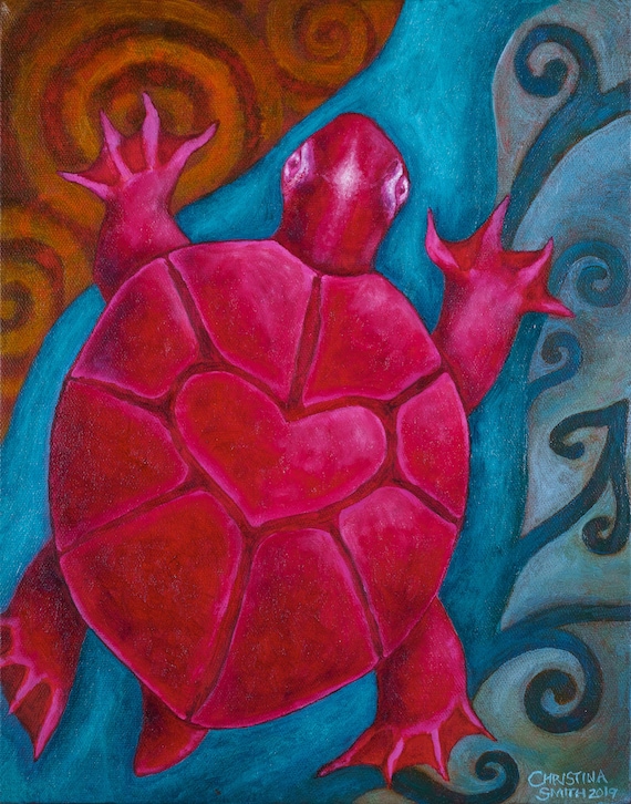 Turtle Art Print Gaia Art Print Turtle Wall Decor Nature | Etsy