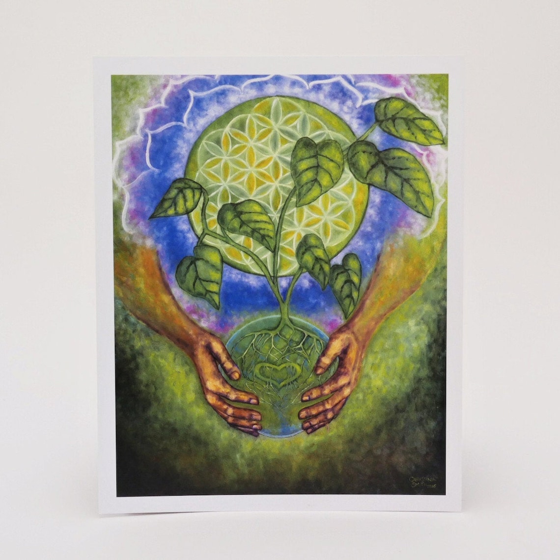 Tree of Life Print, Flower of Life, Sacred Geometry, Gaia Art ...