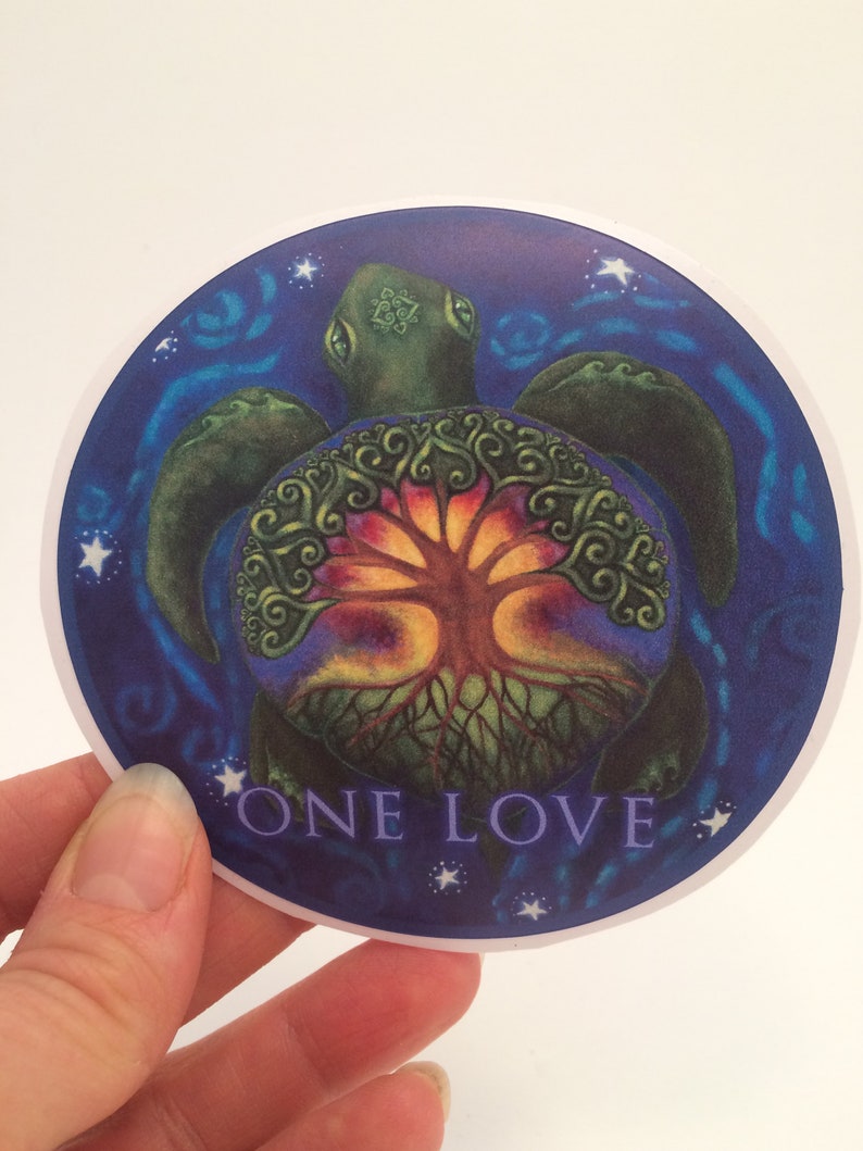 One Love Vinyl Sticker, Tree of Life Decal, Mother Earth Sticker, Earth ...