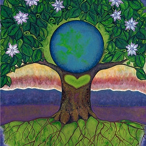 Gaia Art Print, Tree of Life Print, Earth Tree, Tree of Life Symbol ...