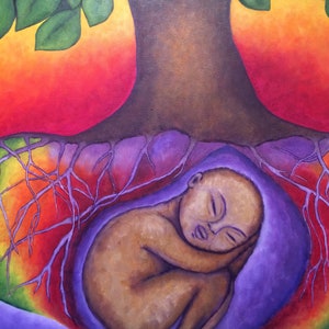 Original Oil Painting, Birth Art, Midwifery Art Gift, Spiritual Art ...