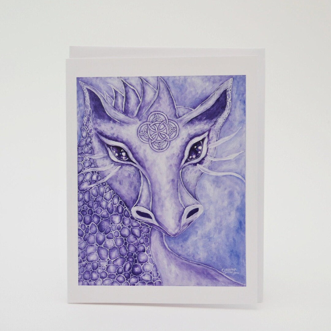 Winter Dragon, Dragon Art Card, Celtic Knot Art, Fantasy Art Card ...