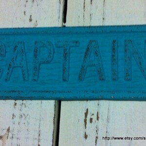 Caribbean Blue Cast Iron CAPTAIN Plaque – Nautical Decor - Etsy