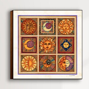 Celestial Sun Moon Art Print by Artist Dan Morris celestial Mosaic ...