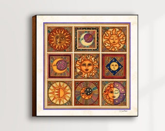 Sun Moon Celestial Art Print by Artist Dan Morris | Etsy