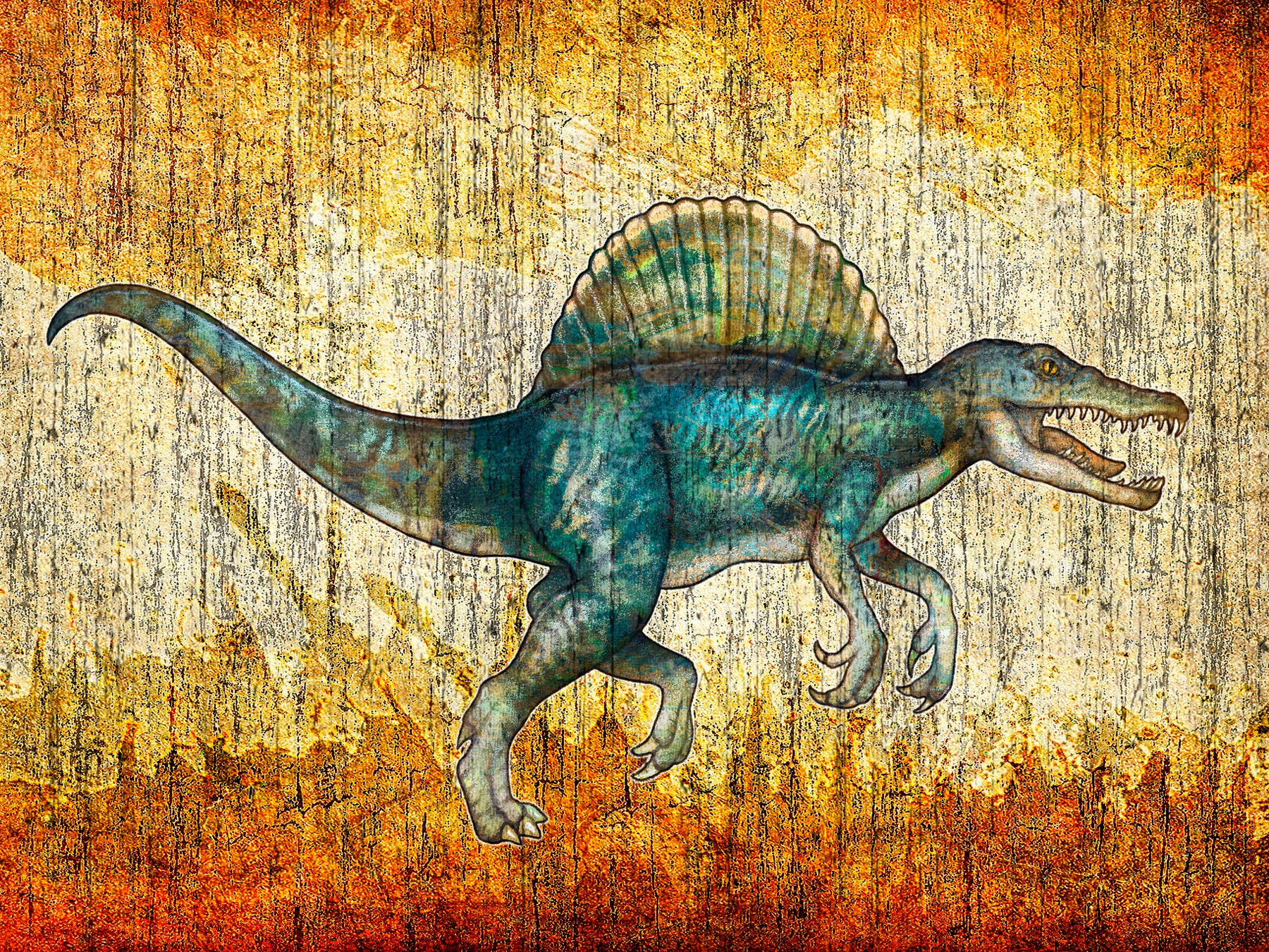 Spinosaurus Dinosaur Art Print par l'artiste Dan Morris - Etsy France