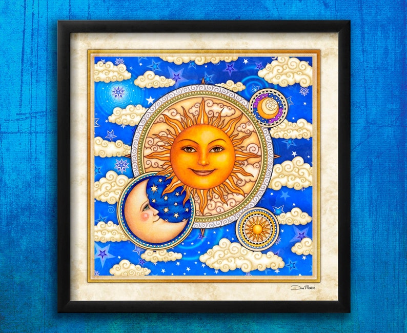Sun and Moon Art Print by Artist Dan Morris Sun | Etsy