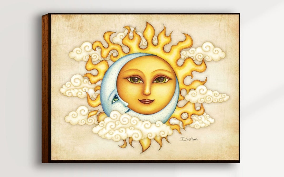 Sun Moon Dan Morris Art Print perfect Pair, Sun, Moon, Celestial Art ...