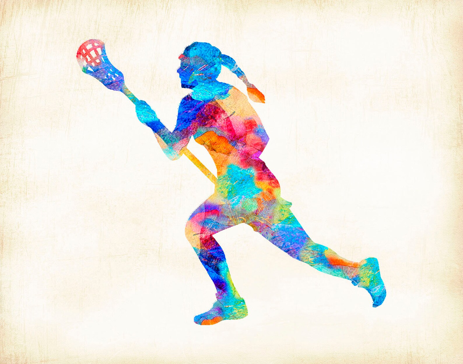 Lacrosse Girl Watercolor Silhouette Art Print Signed by Dan - Etsy