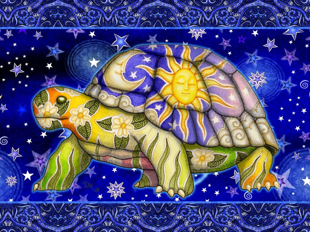 Earth Turtle Terrapin Celestial Art Print Signed by Artist Dan Morris ...