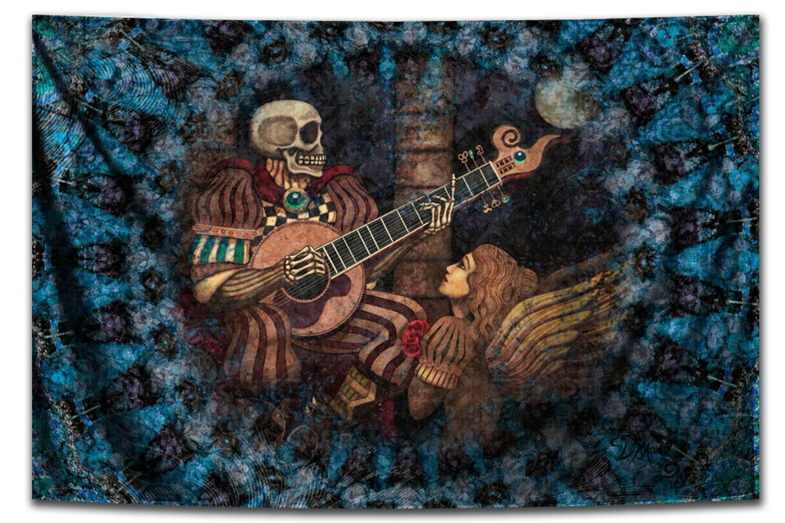 Tapestry Eternal Skeleton Serenade Blue Tapestry Wall Hanging - Etsy