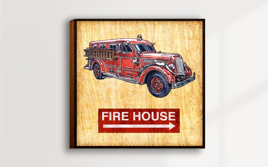Firefighter Art Print Titled fire House Sign by Artist Dan Morris ...