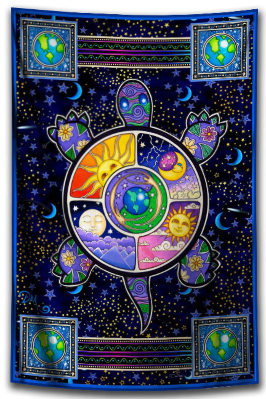 Tapestry,turtle Terrapin Tapestry Wall Hanging by Artist Dan Morris ...