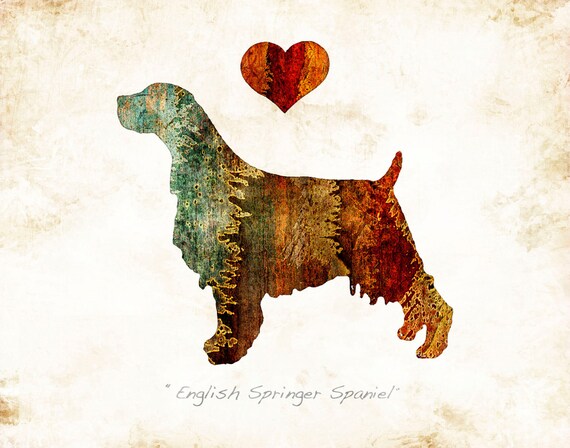 English Springer Spaniel Dog Breed Art Print Signed by Artist | Etsy