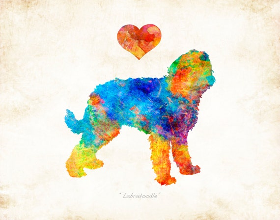 Labradoodle Dog Breed Watercolor Art Print Signed by Artist | Etsy