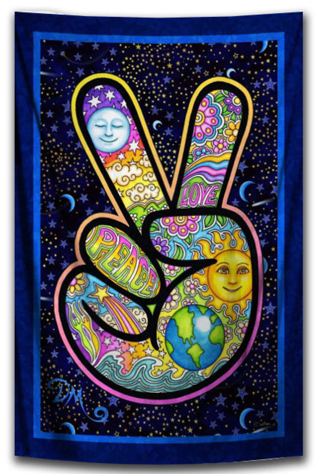 Peace Tapestry, Peace Hand by Dan Morris, Choose Size, Celestial Wall ...