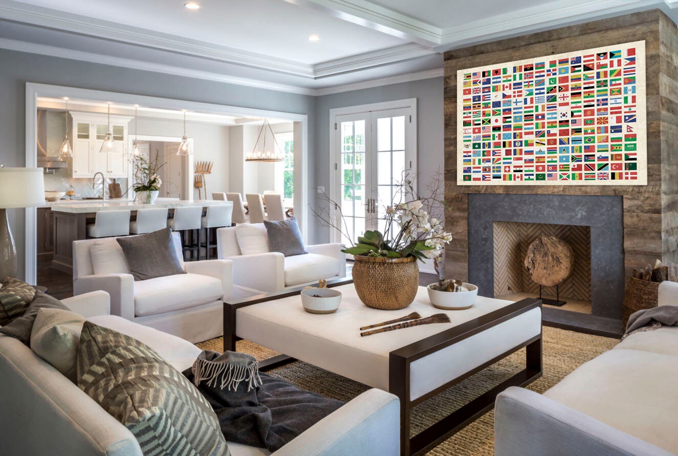 World Flags Tapestry, Decorative Wall Hanging by Dan Morris - Etsy