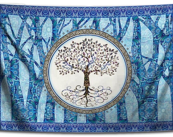 Tree of Life Tapestry, Wall Hanging, Tapestry, Seed of Life Wall ...