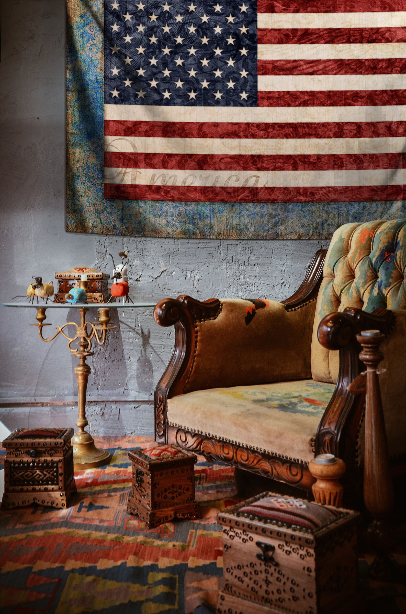 US Flag Tapestry Old Glory Tapestry blue Wall Hanging - Etsy