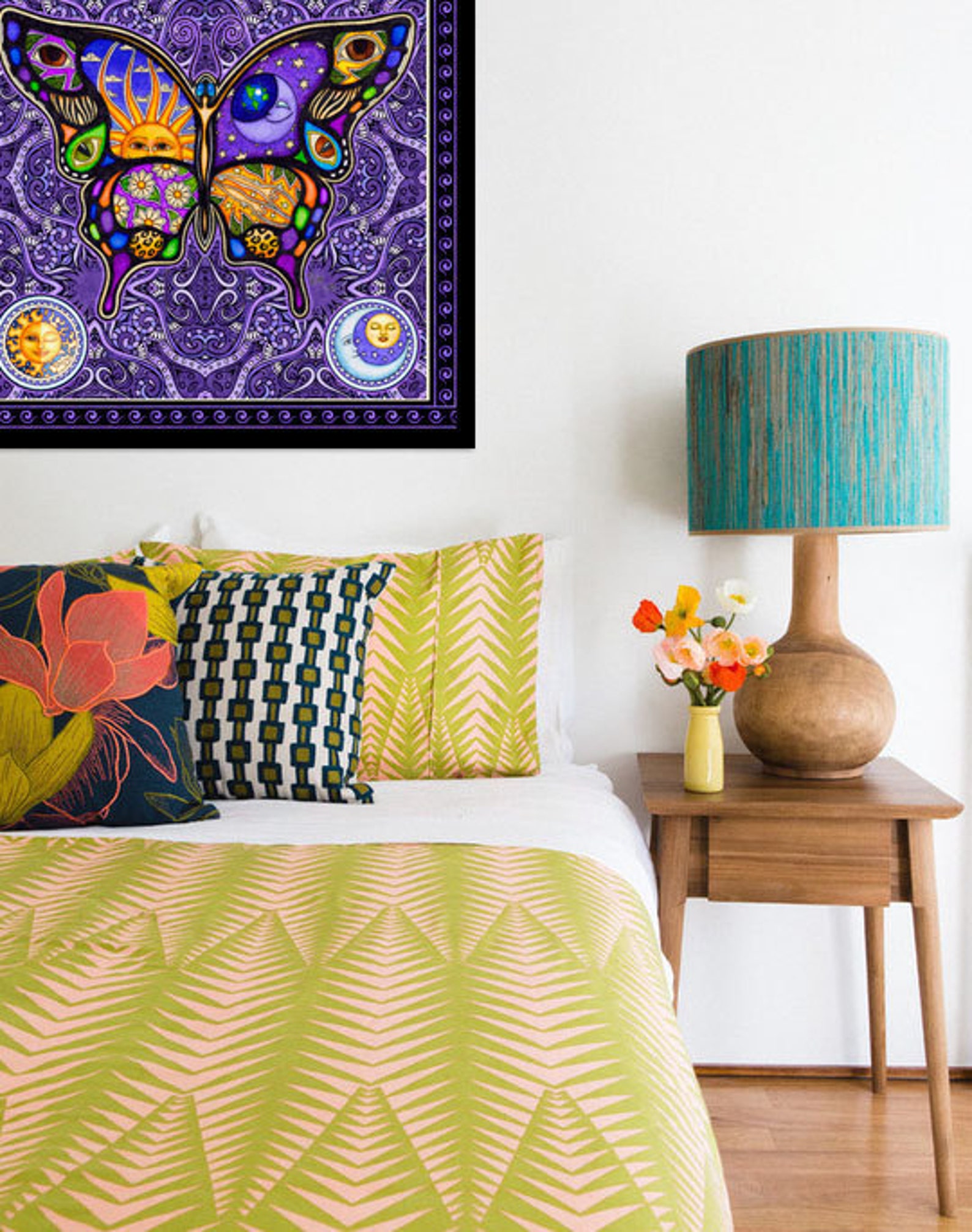 Tapestry Psychedelic Celestial Butterfly Square Tapestry Wall - Etsy