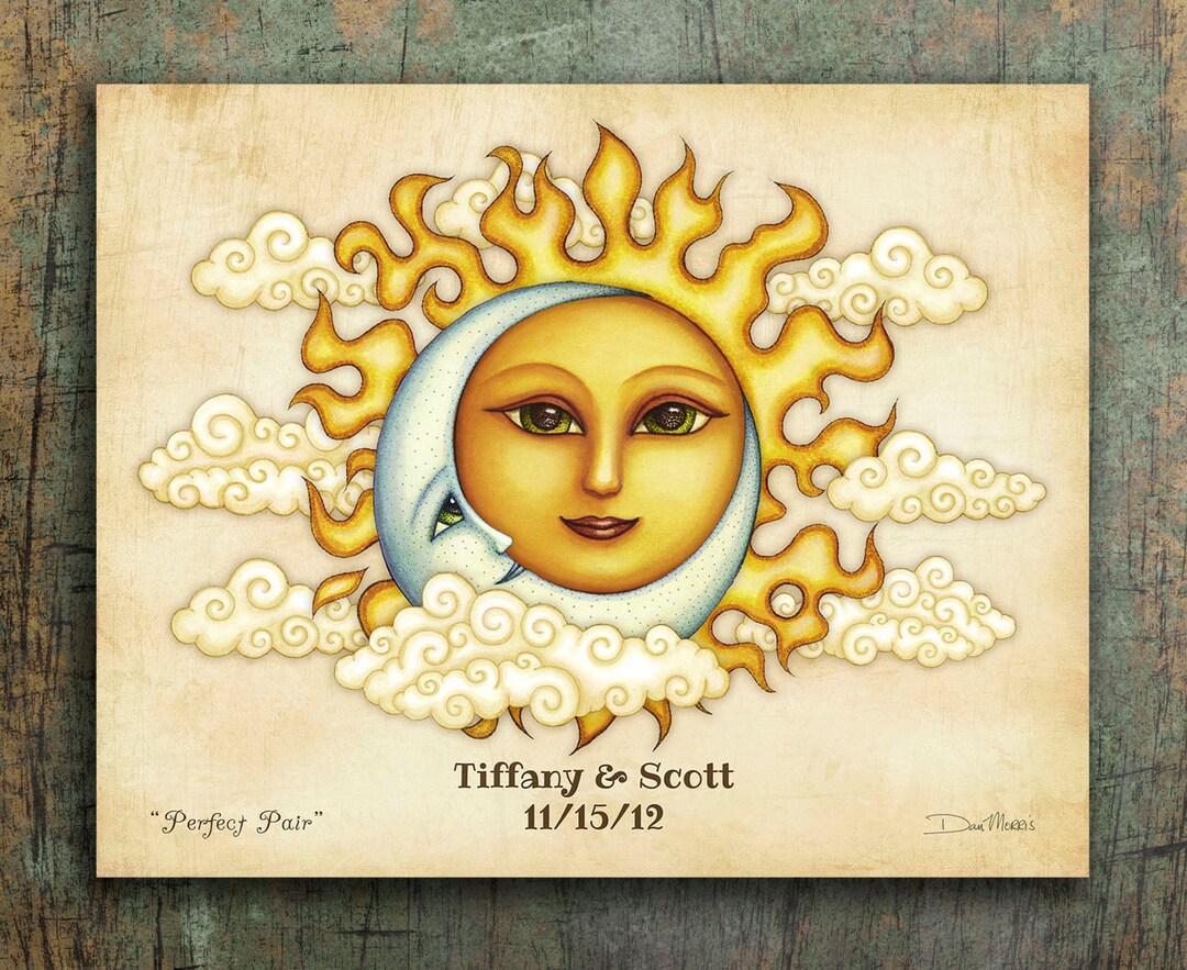 Sun Moon Art Print, Personalized Art Print, perfect Pair by Dan Morris ...