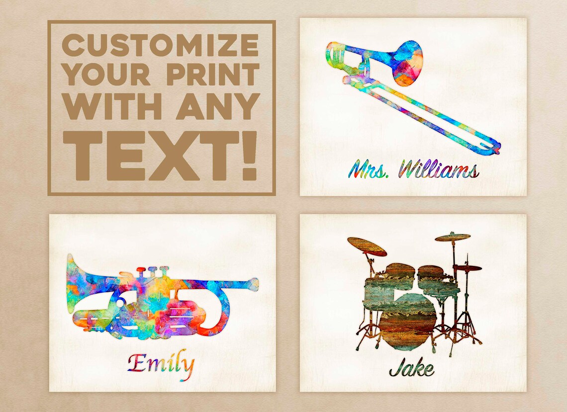 Guitar Watercolor Music Art Print by Artist Dan | Etsy