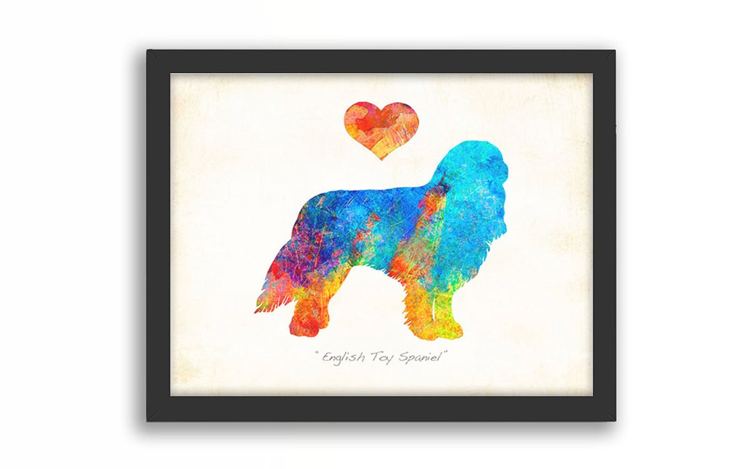 English Toy Spaniel Framed Watercolor Art Print por Dan Morris ...