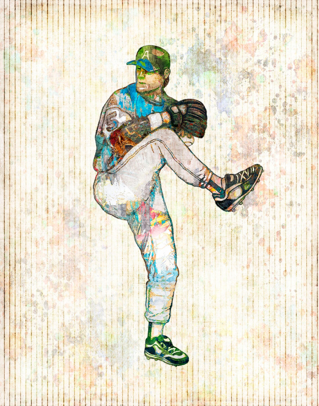 Baseball Pitcher Watercolor Art Print by Artist Dan Morris, Titled ...