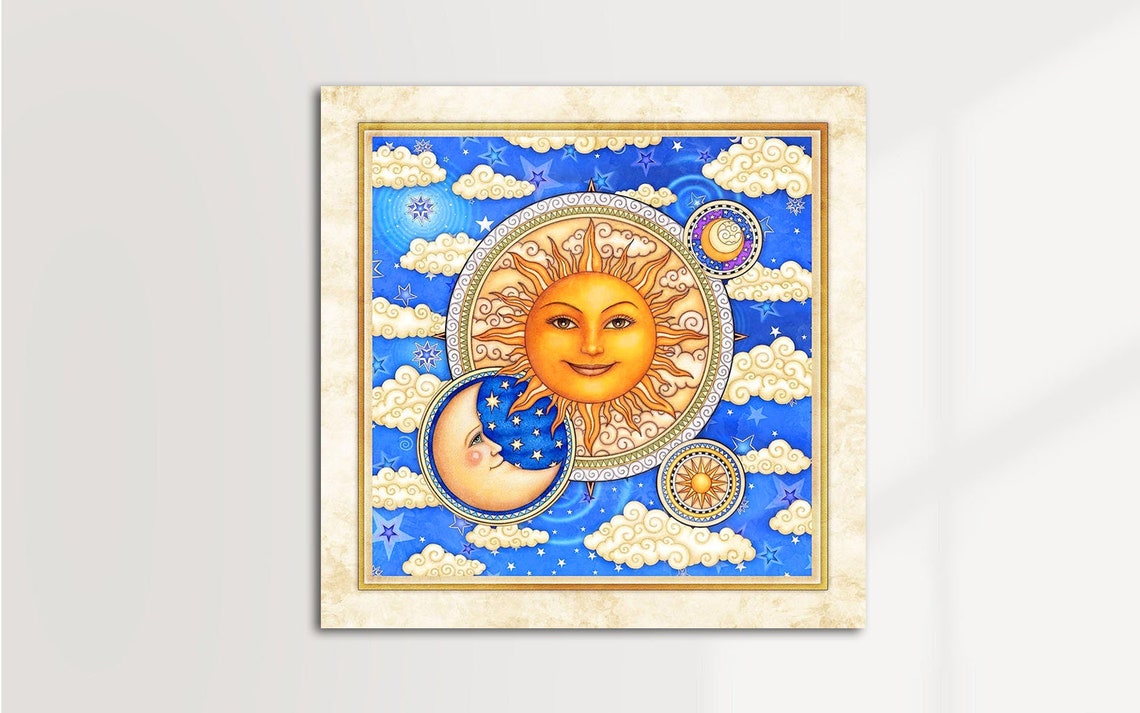 Sun and Moon Art Print by Artist Dan Morris sun | Etsy