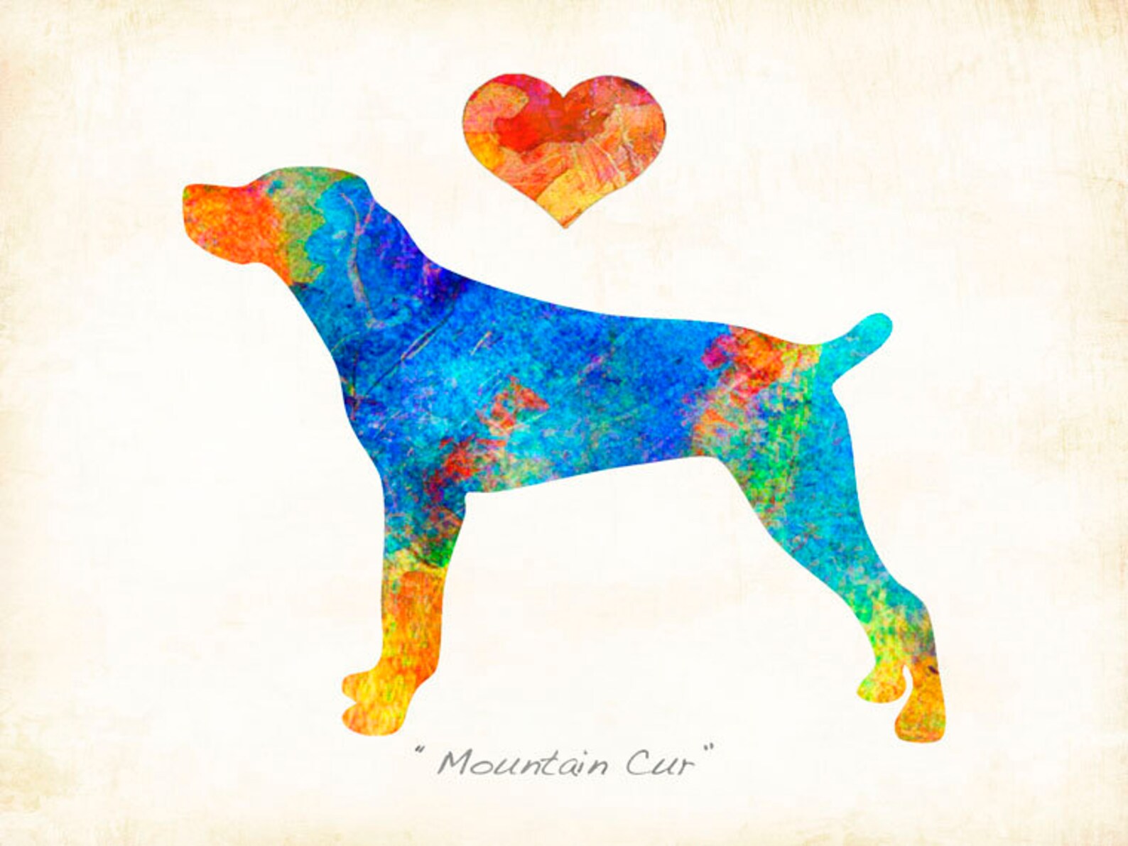 Mountain Cur Dog Breed Watercolor Art Print Signed by Artist - Etsy