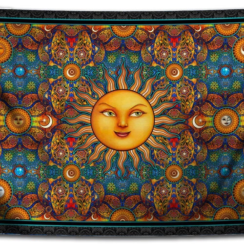 Aurora Sun Tapestry Wall Hanging by Artist Dan Morris College - Etsy