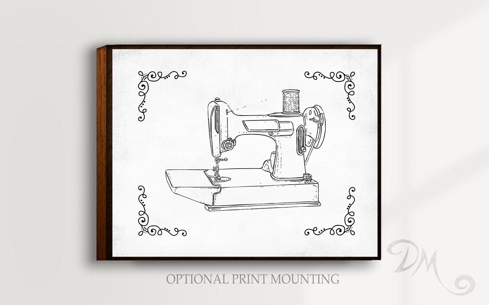 Sewing Machine Outline 4 Art Print by Artist Dan Morris | Etsy