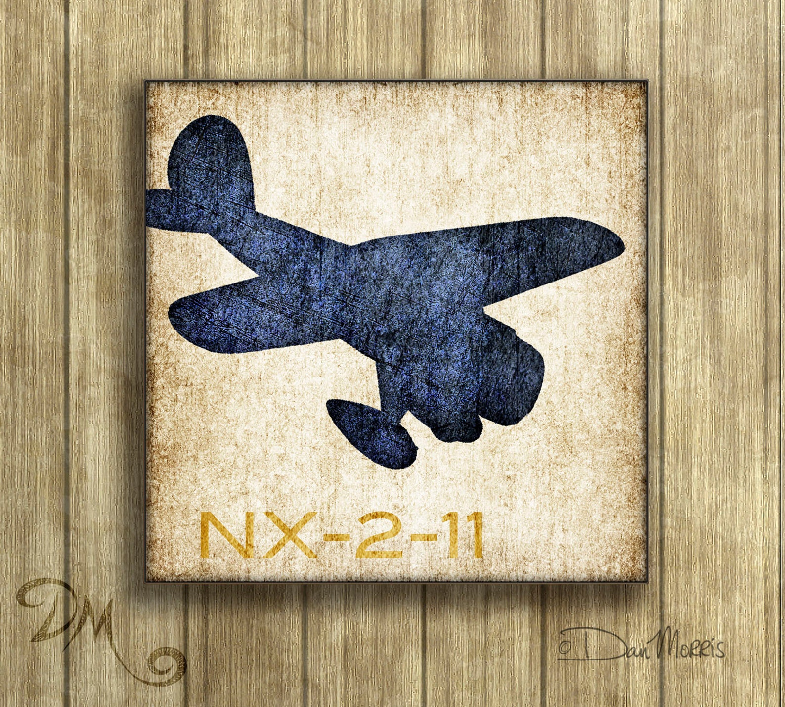 Airplane Mounted Square Art Print aviator: | Etsy