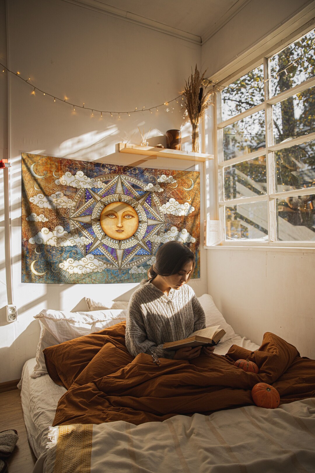 Sun Tapestry Celestial Wall Hanging by Dan Morris, Pranayama Celestial ...