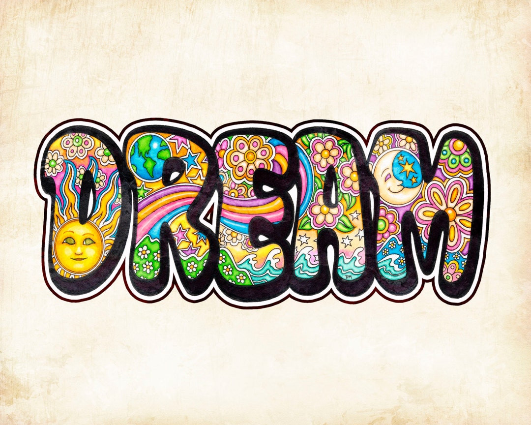 Dream Text Inspirational Art Print Signed by Artist Dan Morris, Option ...
