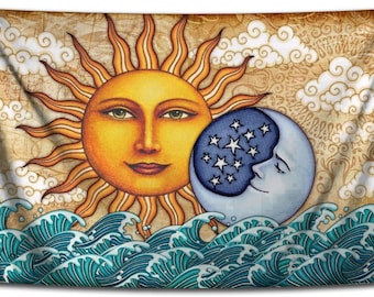 Ocean Sunrise Tapestry Wall Hanging by Artist Dan Morris Sun - Etsy