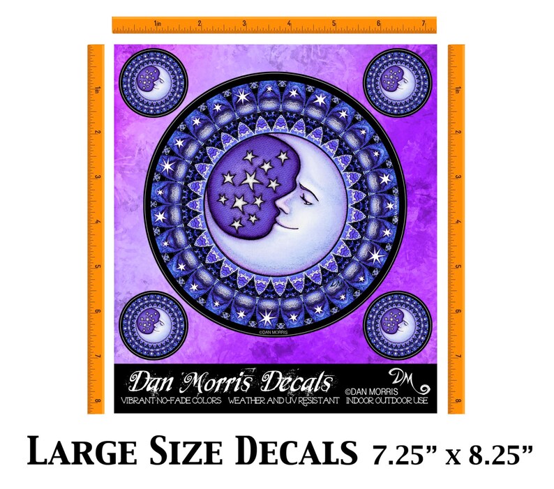 Celestial Moon Decal by Dan Morris Titled Purple Moon Ojas: - Etsy